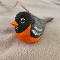 America Robin Hanging Christmas Ornaments Wooden Hand Carved Painted ...