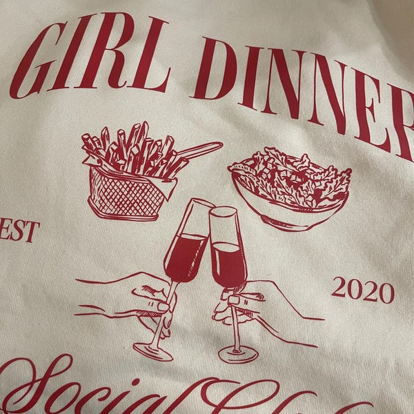 Girl Dinner Social Club Sweatshirt, Dinner Club Custom Sweatshirt ...