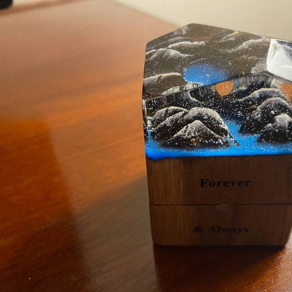 Resin and Wood Engagement Ring Box.ring Box Wedding Engagement Ring ...