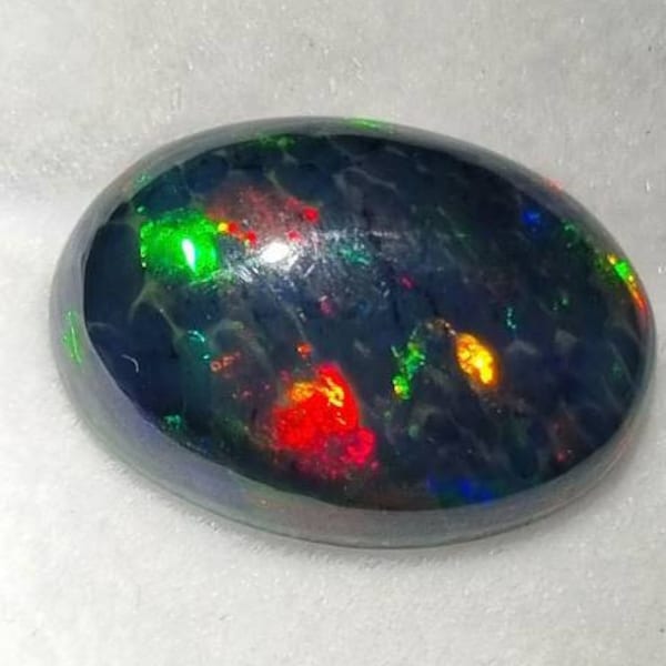 Red & Green Flame Fire Cherry Black Opal Gemstone,oval Shape Loose ...