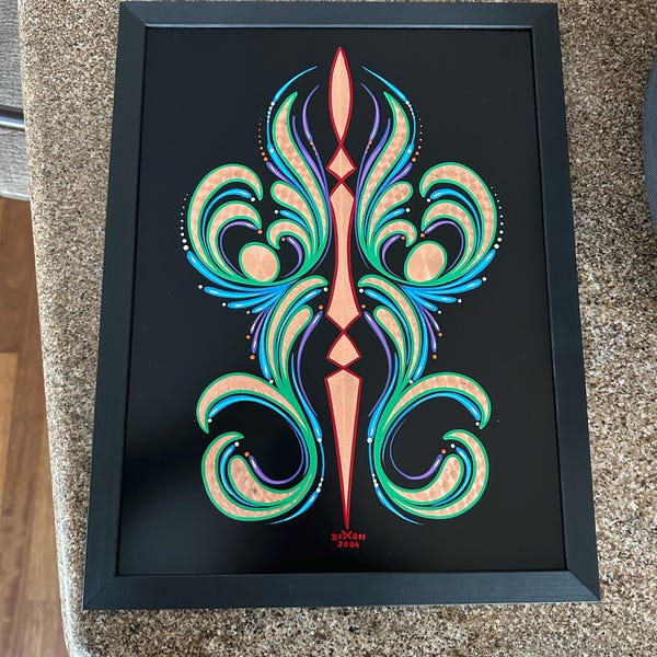 Scroll Pinstriping Pane. Hand-painted Low Rider Style Panel – a Perfect ...