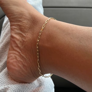 Solid 10K Gold Paperclip Anklet 10 Inch 11inch - Etsy