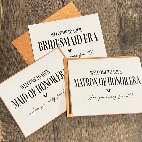 Bridesmaid Era Proposal Card, Will You Be My Bridesmaid, Maid of Honor ...