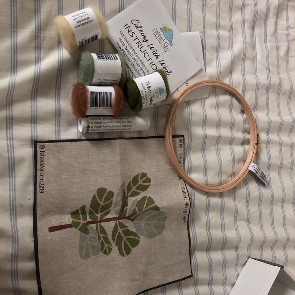 Fiddle-leaf Fig Needle Felting Kit - Beginner Friendly - Coloring With ...