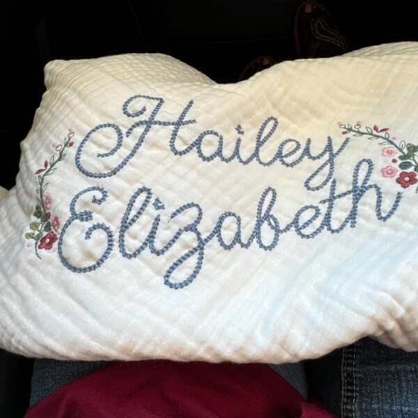 Personalized Embroidered Baby Receiving Blanket, Baby Blanket With Name ...