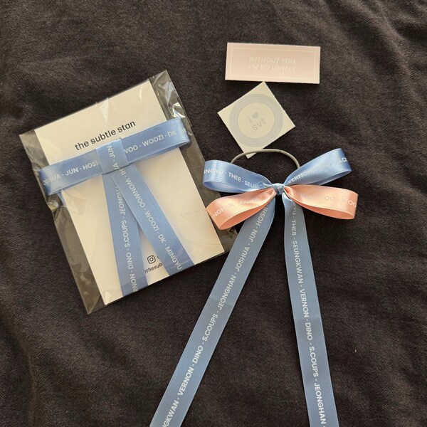 SEVENTEEN Hair Bow | CARAT | Rose Quartz & Serenity | Hair Barrette | S ...