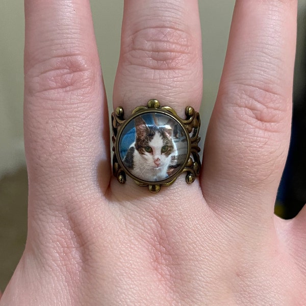 Custom Photo Ring - Picture Ring - Personalized Photo Jewelry - Bronze ...