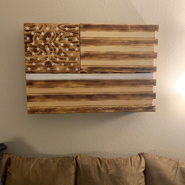 Hidden Gun Storage. Charred Large American Concealment Flag - Etsy