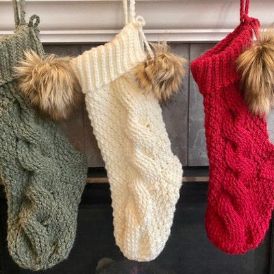 Crochet Pattern: Big Bold Cabled Stocking - Etsy
