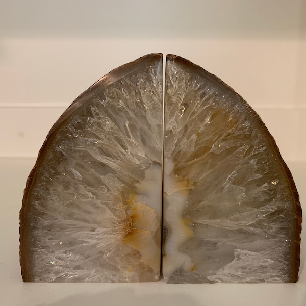 Geode Book End Natural Agate Bookend Pair - 1 to 3 Lb - Geode Bookend ...