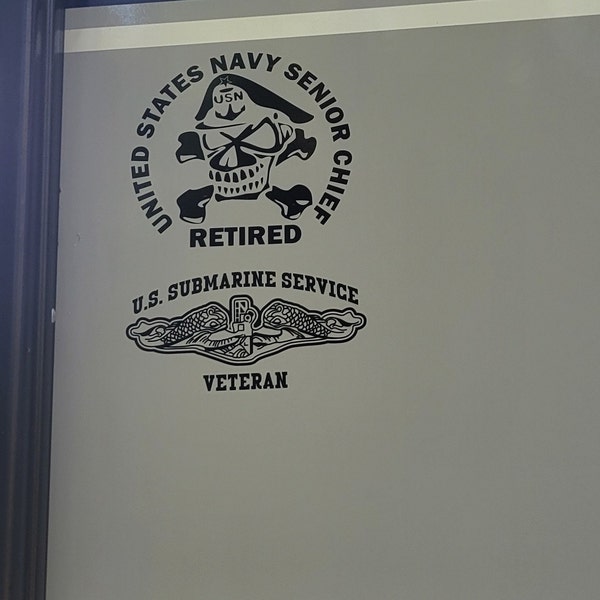 U.S. Submarine Service Veteran Vinyl Cut Decal With Submariner Dolphins ...