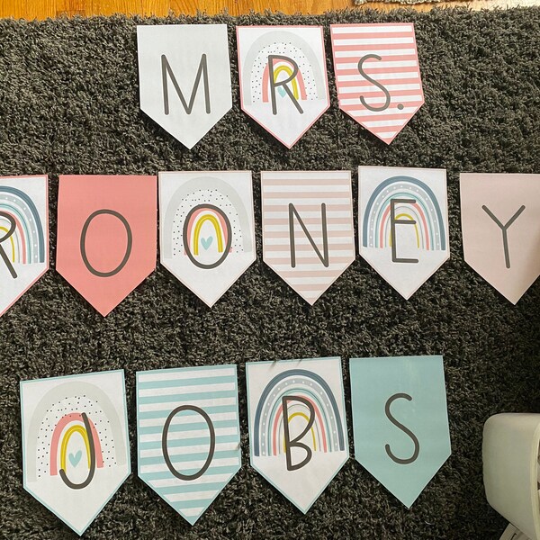 MODERN RAINBOW Classroom Decor Bundle Editable Calm Colors Classroom ...