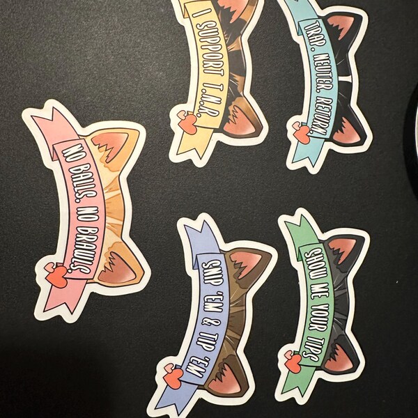 Cat-cute-matte Sticker - Trap Neuter Return - TNR Support - Snip 'em ...