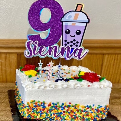 Boba Cake Topper,boba Tea,milk Tea,pearl Tea,bubble Tea,3d Cake Topper ...