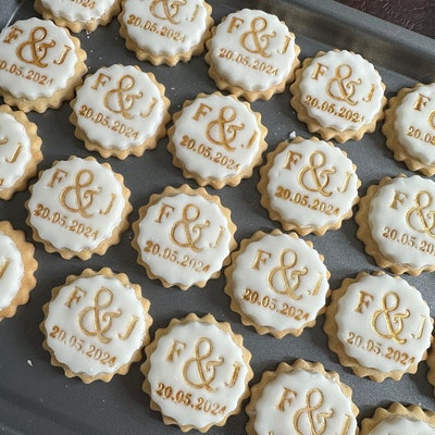 CUSTOM Wedding Initials and Date Cookie Biscuit Stamp Fondant Cake ...