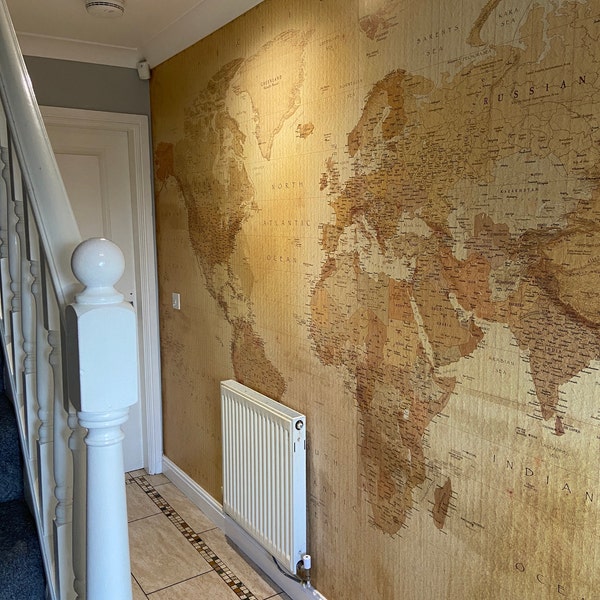 World Map Wall Murals Geography Educational Photo Multi Sizes Wallpaper ...