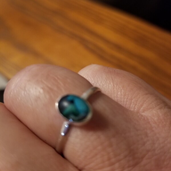 Leland Blue Ring, Sterling Silver, Leland Blue Stone, Michigan, Dainty ...