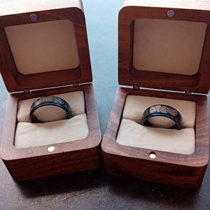 Black Wedding Ring Viking Compass Ring Runic Compass Vegvisir Symbol ...