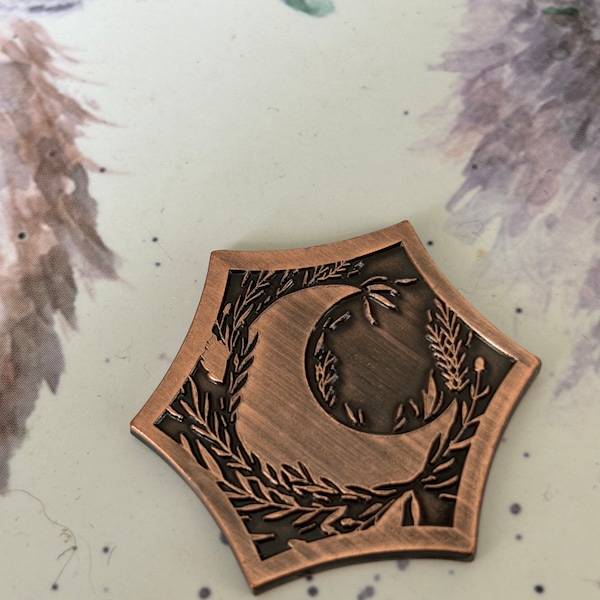 Solid Metal D2 Coin Featuring an a Sun Theme and a Moon Theme | Aged ...