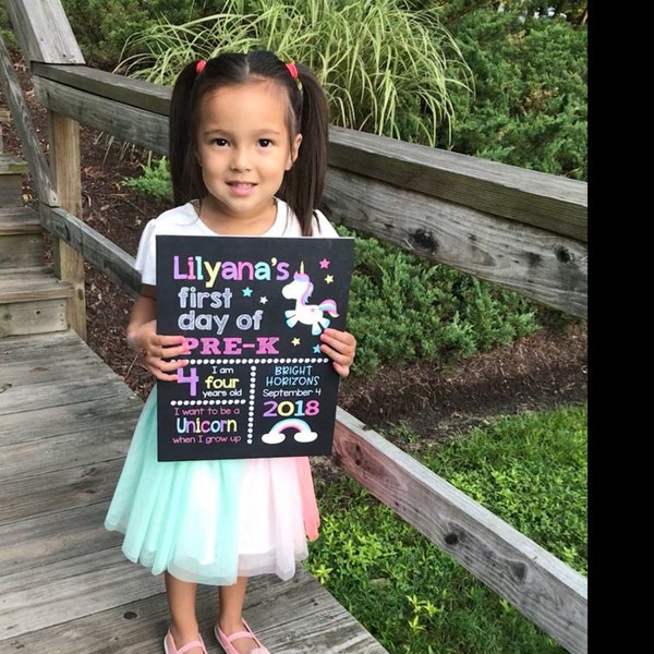 First Day of School Sign Unicorn PRINTABLE, 1st First Day of ...