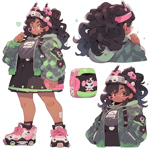 Adoptable emerys Pretty Purple Goth Kemonomimi Neko Punk Design, Unique ...