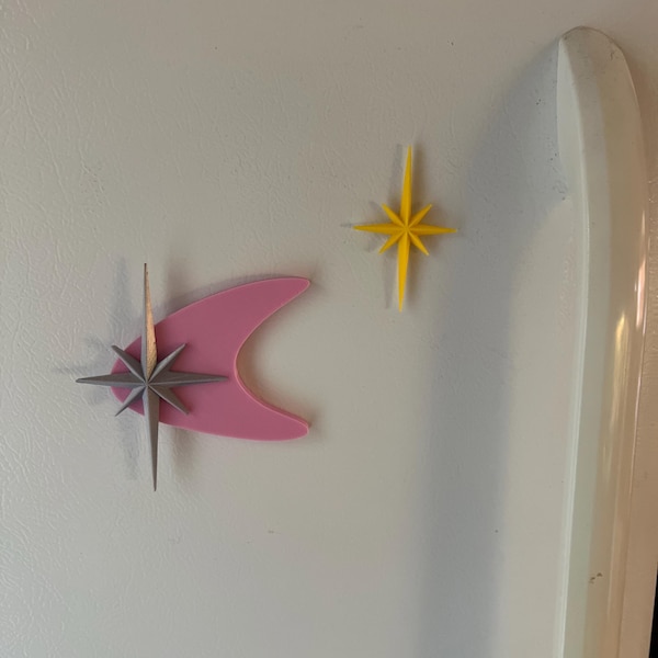 Mid Century Modern Boomerang Magnets, Retro Atomic Starburst, 1960s MCM ...