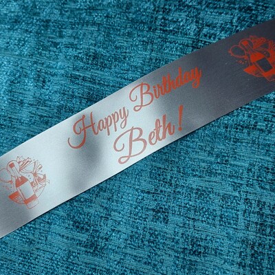 Personalised WEDDING ANNIVERSARY Ribbon Customised for Silver, Ruby ...