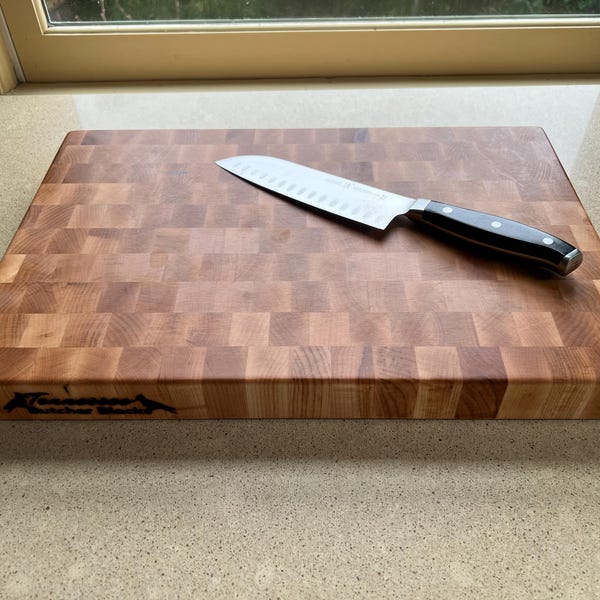 Maple End Grain Cutting Board 24 X 16 - Etsy