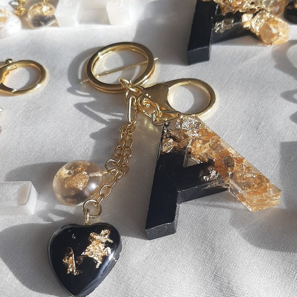 Personalized Epoxy Resin Letter Keychains, Custom Letter Keychain ...
