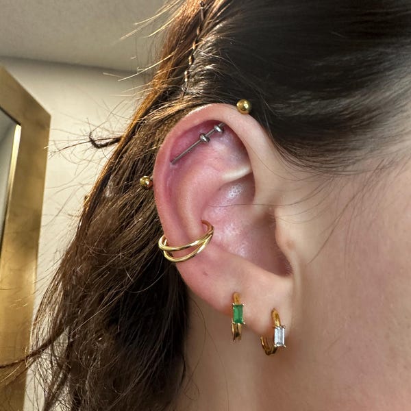 Solid Double Conch Clicker Hoop, Nose Ring, Septum Hoop, Hoop Earring ...