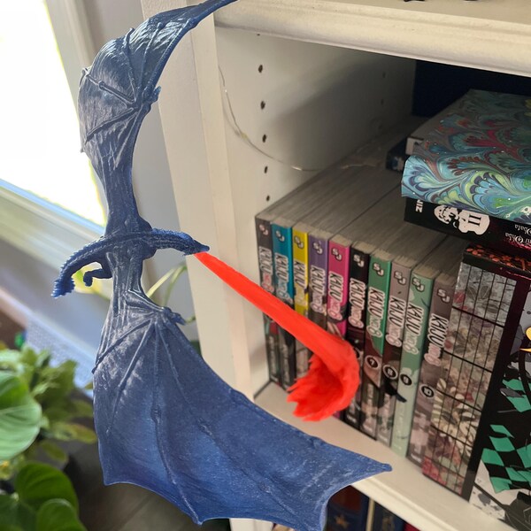 Fire Breathing Dragon Wyvern Book Nook or Wall Mount - 3D Print ...