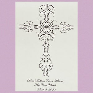 Personalized Confirmation Name Cross 5x7 Print Confirmation Gift for ...