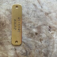 Custom Year or Date Tags Hand Punched Brass and Metal Tag or Plate Hand ...