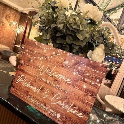 Rustic Wedding Welcome Sign - Etsy UK