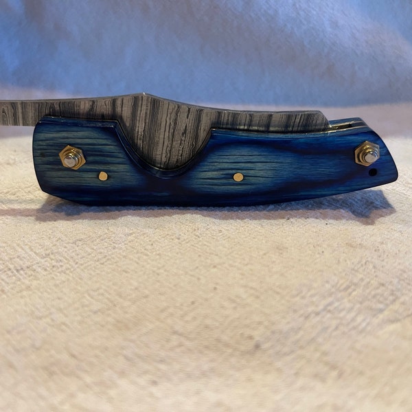 Custom Hand Made Damascus Steel Straight Folding Razor With Shaving ...