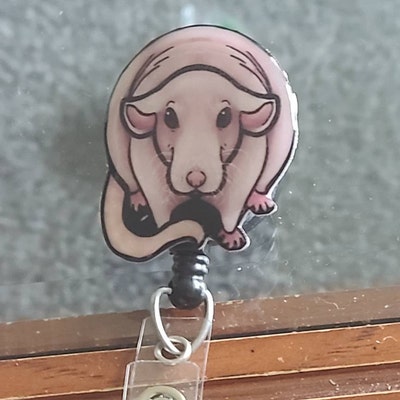 Hairless Dumbo Rat Badge Reel ID Holder: Gift for Nurses, CNA , Vet ...