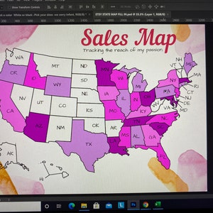 Sales Map Tracker - Printable United States Etsy Sales Map, Goal Map ...