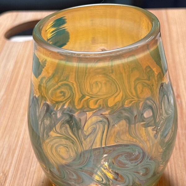 Color Changing Glass Mug Handblown Coffee and Tea Cup Iridescent Glass ...