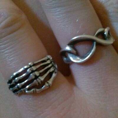 Sterling Silver Skeleton Hand Ring - Etsy