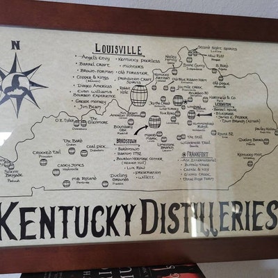 Kentucky Distilleries Map - Etsy Canada