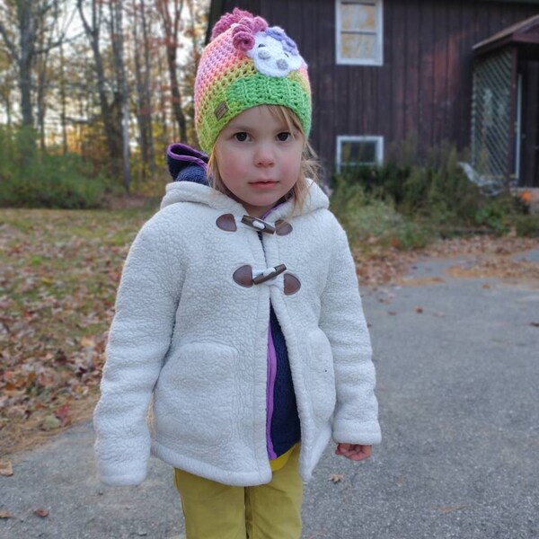 Unicorn Rainbow Winter Hat | Kid Winter Cap | Child Attire | Toddler ...
