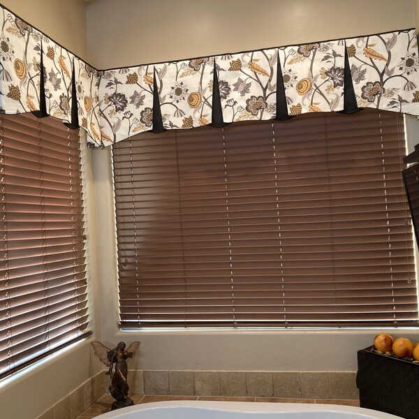 Custom Valance EMMA Hidden Rod Pocket Valance Fits 30"- 44" Window ...
