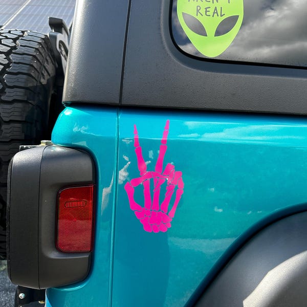 Skeleton Wave, Side Mirror Decal, Wave Dammit, Skeleton Peace Hand ...