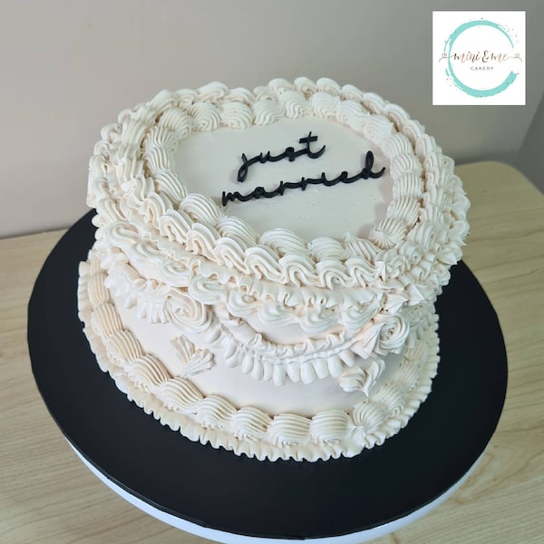 Custom 'just Married' Cake Topper: Handwritten Wedding Cake Charm - Etsy