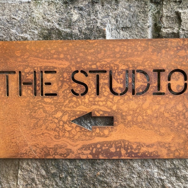 Corten Steel House Sign, Rusty House Steel, House Name Sign, Weathered ...