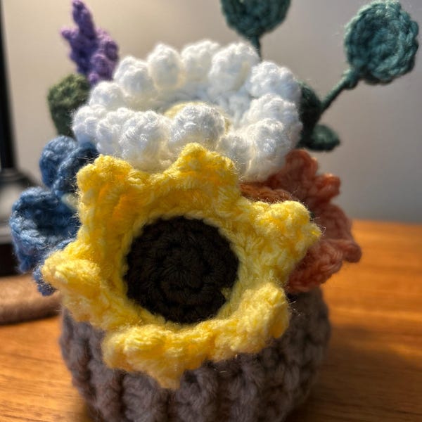 Pothos Plant Crochet Pattern, Sunflower Basket Mix Crochet Pattern ...