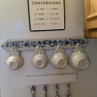 Measuring Cup Holder, Organizer, Kitchen Storage, Farmhouse, Décor ...