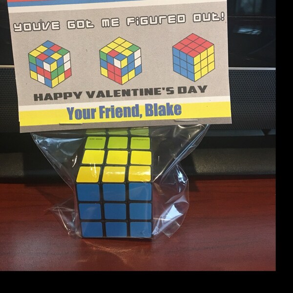 DIGITAL DIY Editable Rubiks Cube Puzzle Valentine Card Tag Editable ...