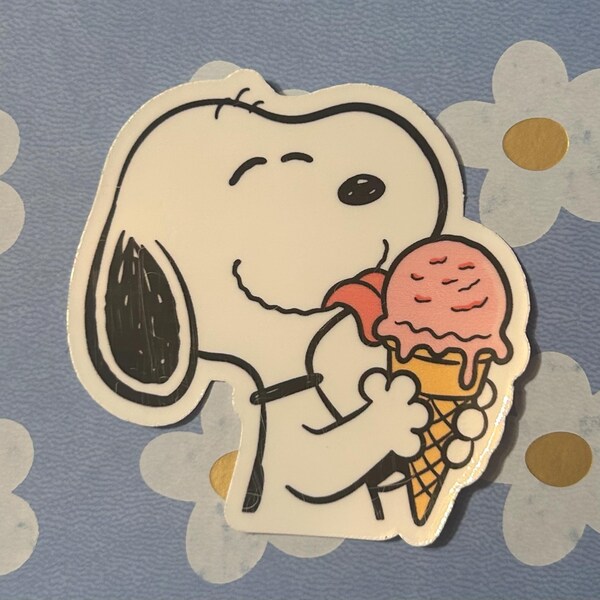 Snoopy Surfing Sticker | Peanuts Ocean Wave Decal | Woodstock & Charlie ...