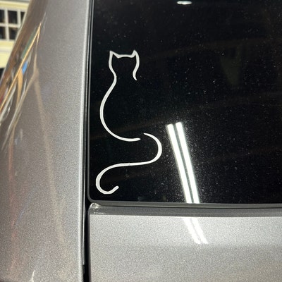 Cat Silhouette Decal, Car Decal, Laptop Sticker, Minimalist Decal, Gift ...